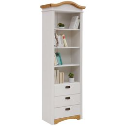 Regal OTTO HOME "Konrad", gelb (weiß, honigfarben), B:73cm H:207cm T:38cm, Massivholz, Regale, Standregal, aus Massivholz, für Kinderzimmer, mit Metallgriffen, Made in Europa