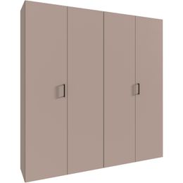 Kleiderschrank wimex "Mugano,in 3 Breiten, 2 Tiefen, viele Farben, Made in Germany", saharagrau, griffe schwarz, Schränke, Saharagrau, B/H/T: 160cm x 185cm x 54cm, Ohne Spiegel, Premium, Holzwerkstoff, Kleiderschrank, mit kurzen Griffen aus Metall, B:160cm H:185cm T:54cm