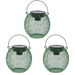 LED Solarleuchte OTTO HOME "Aislinn, LED-Metalllaterne, 3er Set", gr&uuml;n, H:12,3cm &Oslash;:12,5cm, Leuchten, einzeln positionierbar