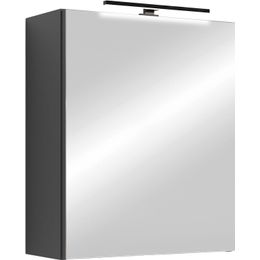 Spiegelschrank ByLiving "Serie Spree, in vielen Breiten erh&auml;ltlich", anthrazit, B:50cm H:60cm T:15cm, FSC-zertifizierter Holzwerkstoff, Schr&auml;nke, Spiegelschrank, Soft-Close, LED Beleuchtung mit Schalter- und Steckdosenbox