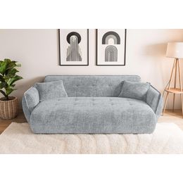 Big-Sofa Home Affaire, B:251cm H:81cm T:116cmhellgrau, 100% Polyester, Sofas, "MIRELDA Design-Sofa mit Steppungen, hoher Sitzkomfort, Breite 251 cm",