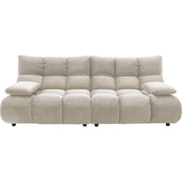 3-Sitzer Home Affaire "Cozy Bubble, mit klappbaren Armlehnen, Breite 220cm", nature, B:220cm H:85cm T:108cm, Sofas, mit eleganter Steppung, Rundumbezug & weicher Polsterung