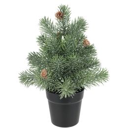 I.GE.A. K&uuml;nstlicher Weihnachtsbaum "Tannenbaum", H: 32cm bisgr&uuml;n, Weihnachtsb&auml;ume, mit Zapfen im Topf Weihnachtsdeko Kunstbaum Kunsttanne klein