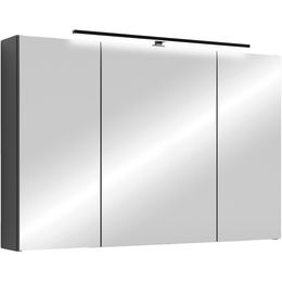 Spiegelschrank ByLiving "Serie Spree, in vielen Breiten erh&auml;ltlich", anthrazit, B:90cm H:60cm T:15cm, FSC-zertifizierter Holzwerkstoff, Schr&auml;nke, Spiegelschrank, Soft-Close, LED Beleuchtung mit Schalter- und Steckdosenbox