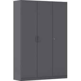 Mehrzweckschrank Rauch, B:136cm H:197cm T:41cmgraumetallic, griffe graumetallic, Holzwerkstoff, K&uuml;che, Schr&auml;nke, "Garderobe Kleiderschrank Schrank