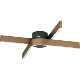 Eglo Deckenleuchte "FOLCINO-Z Deckenlampe - Alu, Stahl - LED - 2X18W - IP20", bronze, schwarz, 2, H: 14cm, 1 Stk., Leuchten, Wohzimmerlampe, Esszimmerlampe, Flur, Schlafzimmer, L64 x B40 x H14 cm, Deckenleuchte