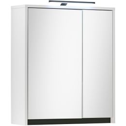 Badezimmerspiegelschrank BASIC BY BALCULINA "Avanto B/H/T 60x70x20 cm", wei&szlig; matt, schwarz, B:60cm H:70cm T:20cm, FSC-zertifizierter Holzwerkstoff, Schr&auml;nke, Breite 60cm, Softclose f&uuml;r T&uuml;ren, FSC-Mix 70%