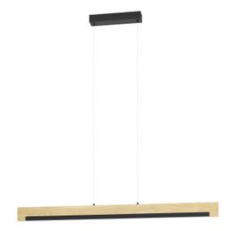 Eglo H&auml;ngeleuchte "CAMACHO Pendellampe - Stahl, Holz - LED - 25,5W - IP20", schwarz, braun, 1, H: 110cm, 1 Stk., Leuchten, H&auml;ngelampe, Deckenlampe, Wohnzimmer, Esszimmer, L110 x B6 x H110 cm, H&auml;ngeleuchte