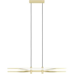 Eglo Hängeleuchte "COLMEAL Pendellampe - Stahl, Alu - LED - 21W - IP20", messing, gebürstet, 1, H: 120cm, 1 Stk., Leuchten, Hängelampe, Deckenlampe, Wohnzimmer, Esszimmer, L76 x B9 x H120 cm, Hängeleuchte