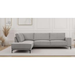 Ecksofa OTTO HOME, B:289cm H:85cm T:210cmlight grau, 92%PES 8%NY, Wohnzimmer, Sofas, "OLAND L-Form, B: 289 cm, Skandi-Design", Struktur, Flachgewebe,