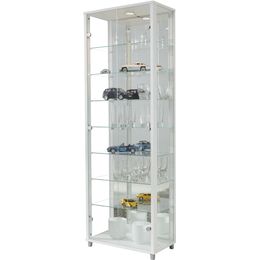 Fif M&ouml;bel Vitrine FIF M&Ouml;BEL "OPTIMA", wei&szlig;, B:58cm H:172cm T:33cm, Holzwerkstoff, Sicherheitsglas ESG, Schr&auml;nke, Vitrine, Standvitrine/Glasvitrine 2x Glast&uuml;r,perfekt f&uuml;r Sammler,Sammlervitrine