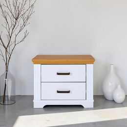 Nachtkommode Inter Link "Nachtkommode Maluno", wei&szlig;, eiche colori, B:68cm T:41cm, Massivholz, Sideboards, Kiefer Massiv, Soft-Close, Stauraum, BxTxH: ca. 68 x 41 x 53,2 cm