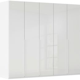 Dreht&uuml;renschrank Rauch "Kleiderschrank Schrank Garderobe W&auml;scheschrank BESTSELLER MONTCLAR", alpinwei&szlig;, glas kristallwei&szlig;, griffe wei&szlig;, B:251cm H:223cm T:60cm, Holzwerkstoff, Schr&auml;nke, Dreht&uuml;renschrank, Front in Glas/Hochglanz/Dekor/Grauspiegel in 5 Breiten MADE IN GERMANY, Topseller