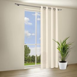 Gardine "Bibiane", natur, B:140cm H:245cm, Polyester, HOME LIVING BY GERSTER, Gardinen, Gardine, SB-Dekoschal "Bibiane" mit &Ouml;sen