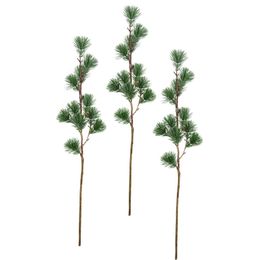 Kunstzweig I.GE.A. "Künstlicher Tannenzweig", grün, B:13cm H:65cm L:10cm, Kunststoff, Kunstpflanzen, Kunstzweig, 3er Set Lärchenzweig Tannengrün Deko für Adventskranz Weihnachtsdeko