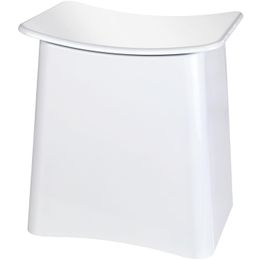 Badhocker Wenko, B:45cm H:48cm T:33cmwei&szlig;, Obermaterial: 100% Baumwolle, Hocker, "Wing", f&uuml;rs Badezimmer, herausnehmbaren W&auml;schesack