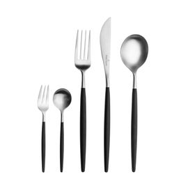 Besteck-Set "Franzi, im Geschenkkarton, wahlweise als 24- oder 30-teiliges Set", silberfarben, schwarz, 30 tlg., Chromnickelstahl 18/10, PICARD & WIELP&Uuml;TZ SOLINGEN, Essbesteck-Sets, modernes und au&szlig;ergew&ouml;hnliches Design