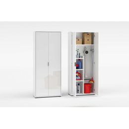 Mehrzweckschrank Inosign "Stauraumschrank, Breite 72,5 cm, H&ouml;he 178 cm", wei&szlig; hochglanz, B:72,5cm H:178cm T:36cm, FSC-zertifizierter Holzwerkstoff, Schr&auml;nke, Mehrzweckschrank, 2-t&uuml;riger Schrank, 3 kleine + 1 gro&szlig;er Boden, hochglanz lackiert