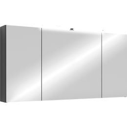 Spiegelschrank ByLiving "Serie Spree, in vielen Breiten erh&auml;ltlich", anthrazit, B:120cm H:60cm T:15cm, FSC-zertifizierter Holzwerkstoff, Schr&auml;nke, Spiegelschrank, Soft-Close, LED Beleuchtung mit Schalter- und Steckdosenbox