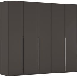 Dreht&uuml;renschrank Rauch "Kleiderschrank Schrank Garderobe W&auml;scheschrank BESTSELLER MONTCLAR", graphit, griffe chrom, B:251cm H:223cm T:60cm, Holzwerkstoff, Schr&auml;nke, Dreht&uuml;renschrank, Front in Glas/Hochglanz/Dekor/Grauspiegel in 5 Breiten MADE IN GERMANY, Topseller