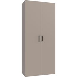 Kleiderschrank wimex "Mugano,in 3 Breiten, 2 Tiefen, viele Farben, Made in Germany", saharagrau, griffe schwarz, Schränke, Saharagrau, B/H/T: 80cm x 185cm x 40cm, Ohne Spiegel, Premium, Holzwerkstoff, Kleiderschrank, mit kurzen Griffen aus Metall, B:80cm H:185cm T:40cm