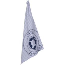 Geschirrtuch Pad "OCEAN OSTSEE", blau, B:50cm H:1cm L:70cm T:50cm, 100% Baumwolle, Geschirrt&uuml;cher, Geschirrtuch, 100% Baumwolle, 50x70 cm, maritim, gestreift, Schriftzug Ostsee