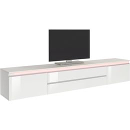 Lowboard Inosign "Magic,Lowboard,TV-Kommode,TV-M&ouml;bel,TV-Bank", wei&szlig; (wei&szlig; hochglanz), B:240cm H:40cm T:40cm, FSC-zertifizierter Holzwerkstoff, Sideboards, Lowboard, Hochglanzlackiert, Alugriff, 2 T&uuml;ren, 2 Schubk&auml;sten,B/T/H 240&times;40&times;40 cm