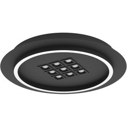 Eglo Deckenleuchte "Balazote Deckenlampe rund aus Metall und Konststoff Lampe B&uuml;rolampe", schwarz, 10, &Oslash; 38cm H: 5cm, 1 Stk., Leuchten, Wand-/Deckenleuchte - H5 x &Oslash;38 cm - schwarz - 1X20,5W;9X0,9W inkl., Deckenleuchte