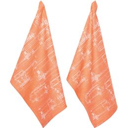 Geschirrtuch Pad "CULTURE", orange, B:50cm H:1cm L:70cm T:50cm, 100% Baumwolle, Geschirrt&uuml;cher, Geschirrtuch, 100% Baumwolle, 50x70 cm