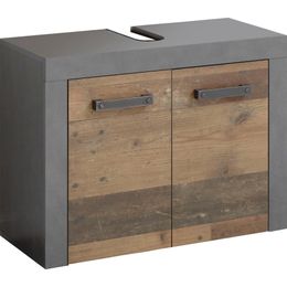 Waschbeckenunterschrank Inosign "Ilana", matera, old wood, B:72cm H:56cm T:34cm, Holzwerkstoff, Schr&auml;nke, Waschbeckenunterschrank, moderner Industrial Style