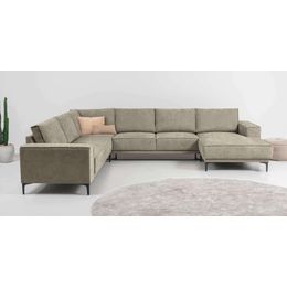 Wohnlandschaft OTTO HOME "OLAND U-Form, XXL, B: 342 cm, Skandi-Design", braun, B:342cm H:85cm T:260cm, 100% Polyester, Sofas, Wohnlandschaft, Skandi-Design in Struktur, Flachgewebe, Luxus-Microfaser, Boucle