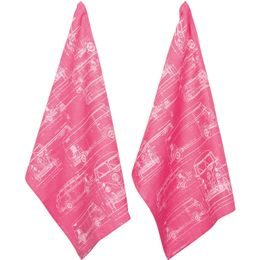 Geschirrtuch Pad "CULTURE", pink, B:50cm H:1cm L:70cm T:50cm, 100% Baumwolle, Geschirrt&uuml;cher, Geschirrtuch, 100% Baumwolle, 50x70 cm
