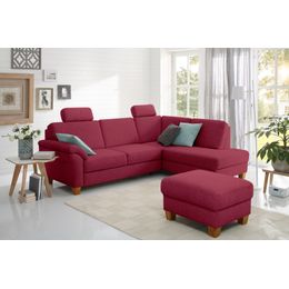Ecksofa Home Affaire "Borkum L-Form, B: 249 cm - OTTO. Verl&auml;ssliche Qualit&auml;t.", rot (bordeaux), B:249cm H:87cm T:189cm, Struktur (100% Polyester);Luxus-Microfaser ALTARA NUBUCK (100% Polyester);MELROSE (100% Polyester);Luxus-Microfaser Toro (100% Polyester), Sofas, Ecksofa, optional Bettfunktion, Federkern, Topseller