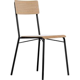 4-Fu&szlig;stuhl WOODMAN "Yorik", braun (eiche, schwarz), B:47cm H:82cm T:49cm, St&uuml;hle, im skandinavian Design, Breite 47 cm, FSC-zertifiziert