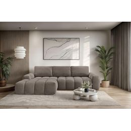 Ecksofa OTTO HOME "AZITA L-Form, 270 cm - OTTO. Verl&auml;ssliche Qualit&auml;t.", braun, B:270cm H:84cm T:166,5cm, 100% Polyester, Sofas, Ecksofa, wahlweise als Schlafsofa m. Bettkasten, Bubble-Optik, Topseller