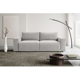 Schlafsofa WERK2, B:245cm H:74cm T:102cmhellgrau, 100% Polyester, Wohnzimmer, Sofas, "Lima, inkl. Bettkasten, bequem, Mega Sofa: Breite 245 cm", Big