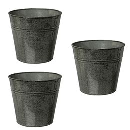 &Uuml;bertopf CREATIV HOME "&Uuml;bertopf", dunkelgrau, H:12cm &Oslash;:14cm, Metall, Pflanzgef&auml;&szlig;e, im modernen Design