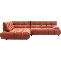 Ecksofa Home Affaire, B:324cm H:85cm T:211cmrusty, 95% Polyester, 5% Nylon, Sofas, "Cozy Bubble, mit klappbarer Armlehne, Breite 324 cm", mit