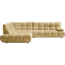Ecksofa Home Affaire, B:324cm H:85cm T:211cmold, gold, 100% Polyester, Sofas, "Cozy Bubble, mit klappbarer Armlehne, Breite 324 cm", mit eleganter