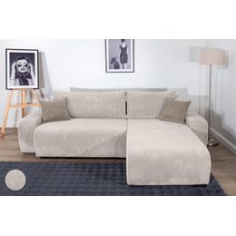 Ecksofa Collection AB, B:237cm H:41cm T:169cmbeige, 100%Polyester, Wohnzimmer, Sofas, "Pia, L-Form, Breite 237 cm, mit Schlaffunktion", inkl.