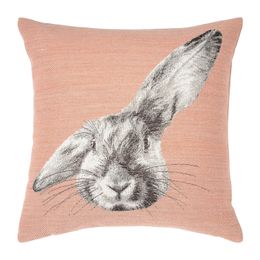 Dekokissen Pad "MOO", rot (salmon), B:45cm L:45cm, Baumwolle, Dekokissen_Sitzkissen_Kissenh&uuml;llen, Made in Europe, Kissenh&uuml;lle ohne F&uuml;llung, 1 St&uuml;ck, Tiermotiv, 45x45 cm