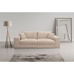 Big-Sofa WERK2 "Rozzana Mega Sofa mit viel Platz, aktuelle Bez&uuml;ge. Breite 246cm", beige, B:246cm H:82cm T:105cm, 100% Polyester, Sofas, Big-Sofa, mit losen R&uuml;ckenkissen, gem&uuml;tlich, in Cord, Breitcord und Pl&uuml;sch Bezug