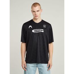 G-Star Raw G-STAR Damen T-Shirt "Football Jersey T-Shirt"dk schwarz, Gr. M, Obermaterial: 60% Polyester, 40% Polyester, Shirts
