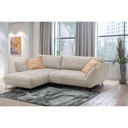 Ecksofa exxpo - SOFA FASHION "Samoa, bequem&modern, mit Easy-Lift-Bettfunktion, Breite 282cm, L-Form", grau (beige), B:282cm H:88cm T:187cm, Sofas, Ecksofa, Polsterecke inkl. Bettfunktion & Bettkasten. Komfortsitzh&ouml;he 47cm