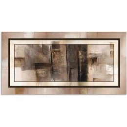 Wandbild Artland "Quadrate - abstrakt 1", gold (farbe bild(er): goldfarben), B:100cm H:50cm, Bilder, als Alubild, Leinwandbild in verschied. Gr&ouml;&szlig;en