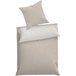 Wendebettw&auml;sche Dyckhoff "Uni", beige, B/L: 135cm x 200cm, 1 Stk., 1 Stk., Renforc&eacute;, B/L: 80cm x 80cm, 2 Stk., Renforc&eacute;, Obermaterial: 100% Baumwolle, Bettw&auml;sche, Wendebettw&auml;sche, Baumwolle, Renforc&eacute;, 100x135, Baby, Unifarben Meerblau, Rei&szlig;verschluss