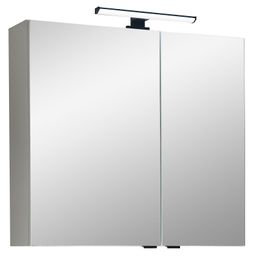 Badezimmerspiegelschrank SAPHIR "Quickset 500, 2 T&uuml;ren, 67cm breit, LED-Aufsatzleuchte", kaschmir, B:67cm H:64cm T:20cm, Schr&auml;nke, inkl. Schalter und Steckdose