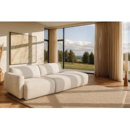 2-Sitzer Home Affaire "Myrland Kompaktsofa", beige (cream), B:263cm H:72cm T:102cm, 100% PES, Sofas, Breite 263 cm, Chenille, Easy Clean Stoff, mit Kaltschaum