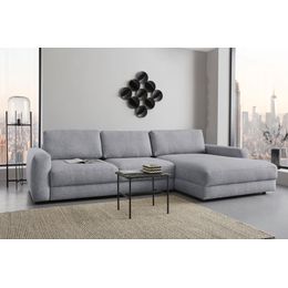 Ecksofa Home Affaire "Bloomfield, bequem und elegant, OTTOs Choice, Breite 303cm, L-Form", grau (antarctica), B:303cm H:84cm T:176cm, 100% Polyester, Sofas, Ecksofa, wahlweise mit Bettfunktion und Bettkasten, Unser Dauertiefpreis