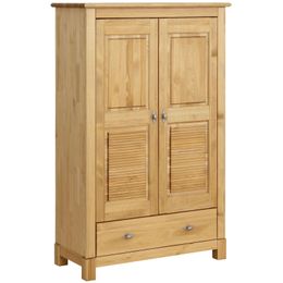 Wäscheschrank OTTO HOME "Rauna", beige (natur geölt), B:96cm H:155cm T:38cm, Massivholz, Schränke, aus massiver Kiefer, FSC, 2-türig, 96cm breit